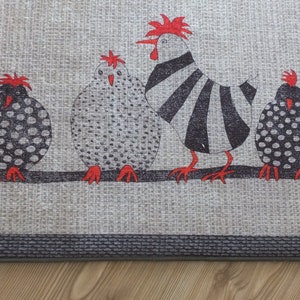 Chicken Kitchen Dining Room Runner Rug / Mat Non-skid Machine Washable ...