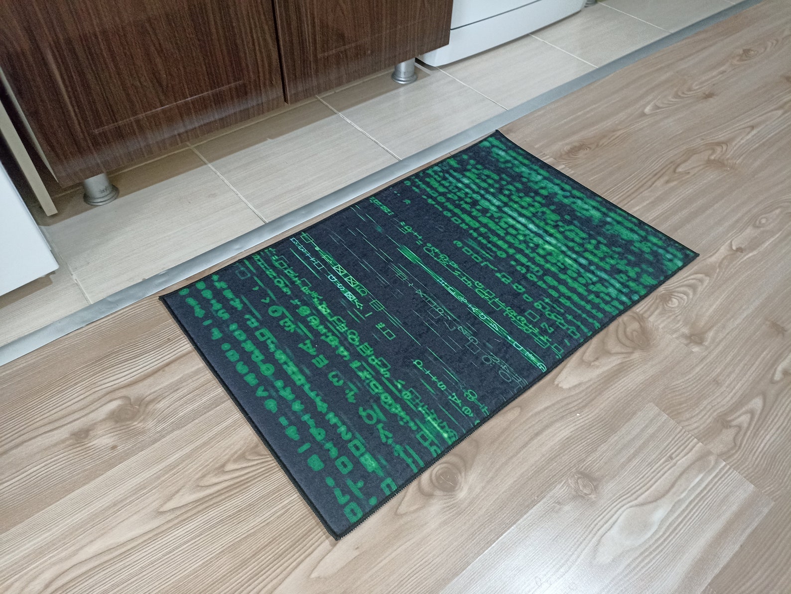 Matrix Cyrillic Alphabet Code Rain Rug Game Room Decor Non Slip Area ...