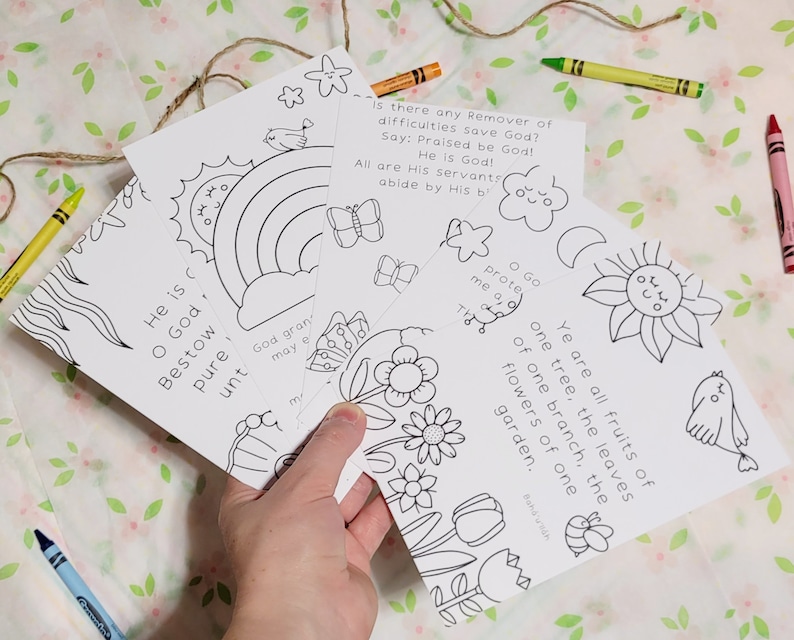 Coloring in Baha'i Prayer Cards/quotation Cards/cards for Children ...