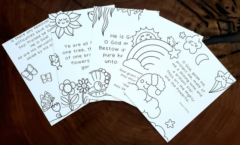 Coloring in Baha'i Prayer Cards/quotation Cards/cards for | Etsy