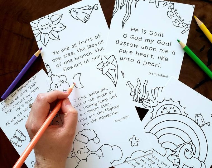 Coloring in Baha'i Prayer Cards/quotation Cards/cards for Children ...