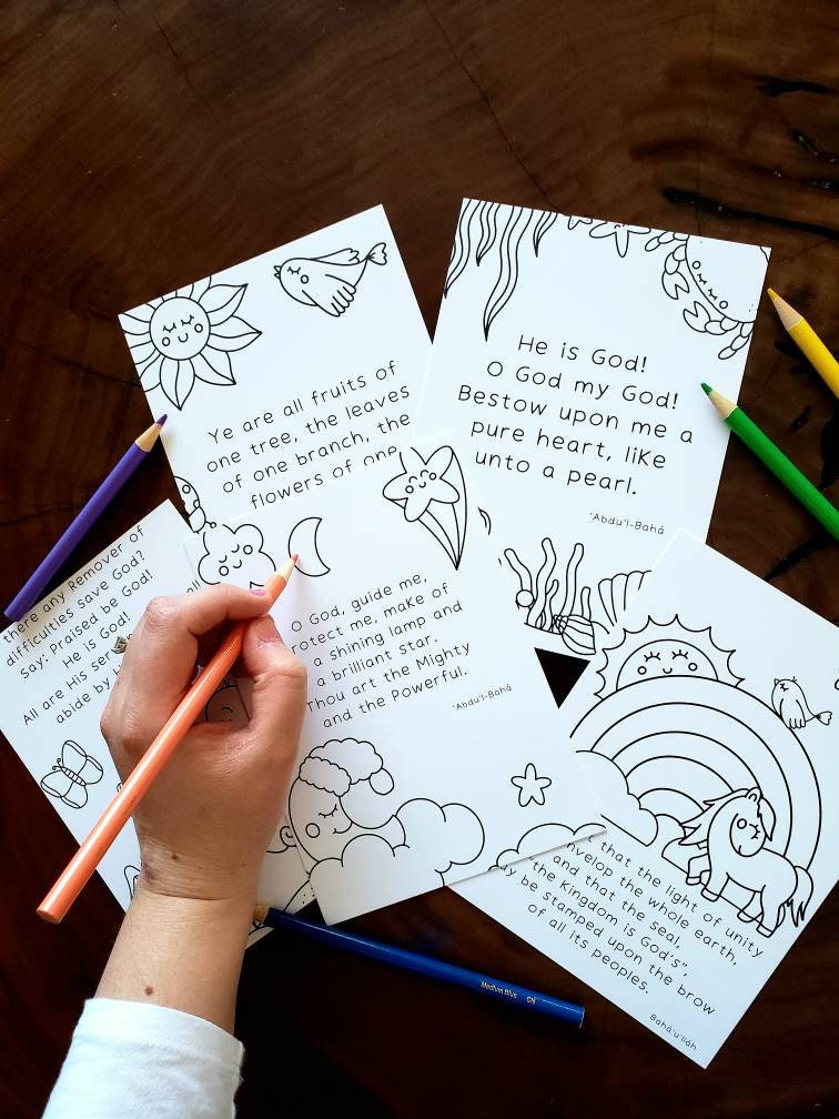Coloring in Baha'i Prayer Cards/quotation Cards/cards for - Etsy