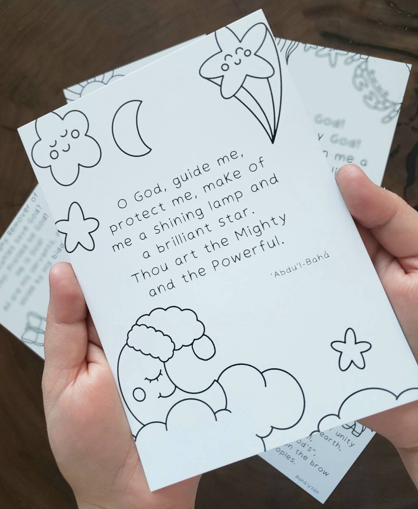 Coloring in Baha'i Prayer Cards/quotation Cards/cards for - Etsy