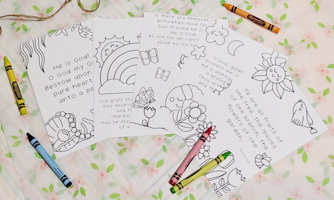 Coloring in Baha'i Prayer Cards/quotation Cards/cards for Children ...