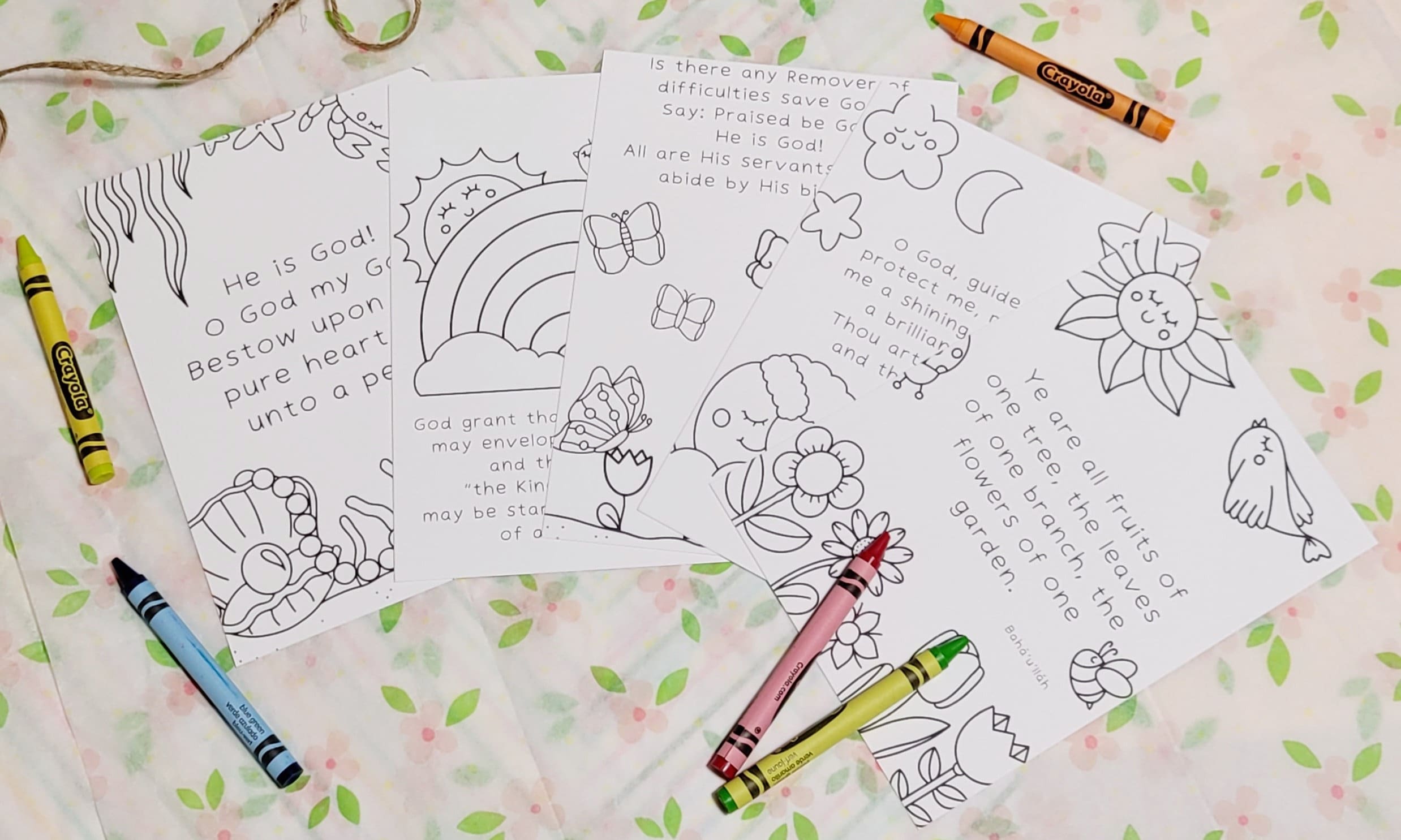 Coloring in Baha'i Prayer Cards/quotation Cards/cards for - Etsy