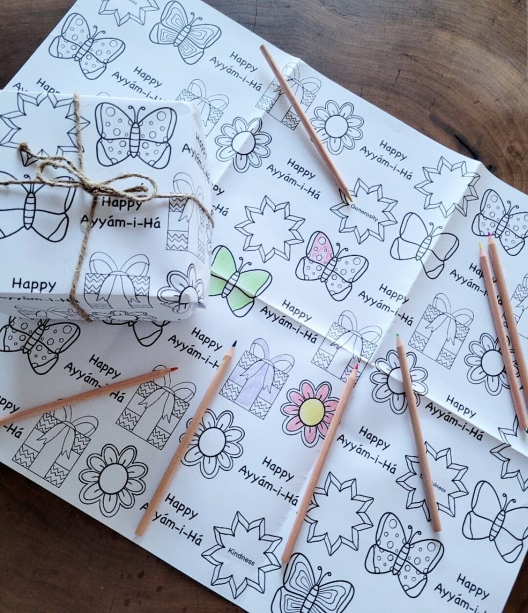 Ayyamiha Coloring Gift Wrap/baha'i Wrapping Paper/coloring Gift Wrap ...
