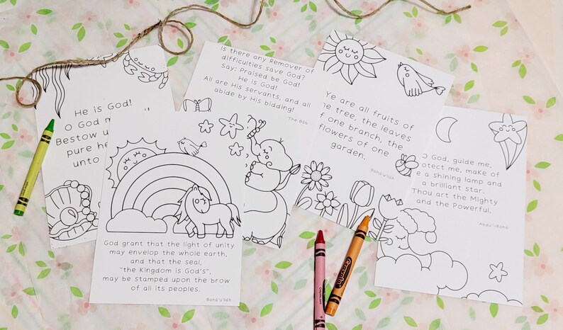 Coloring in Baha'i Prayer Cards/quotation Cards/cards for Children ...