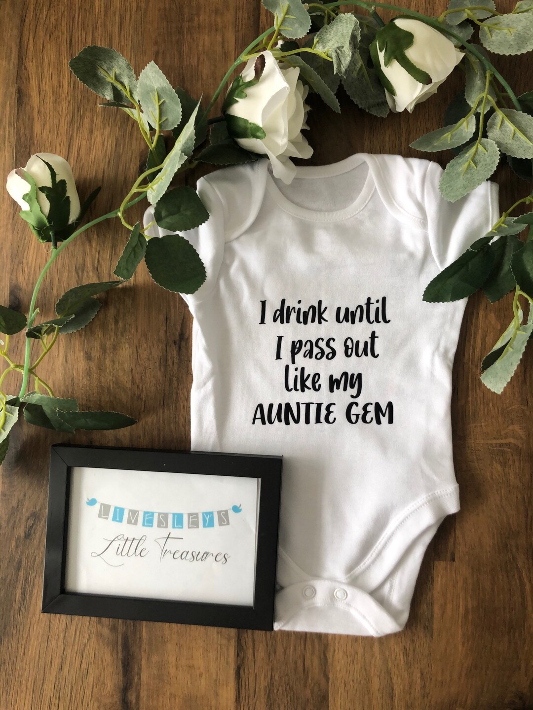 Funny Auntie Baby Vest: Personalized Cotton Bodysuit - Etsy UK