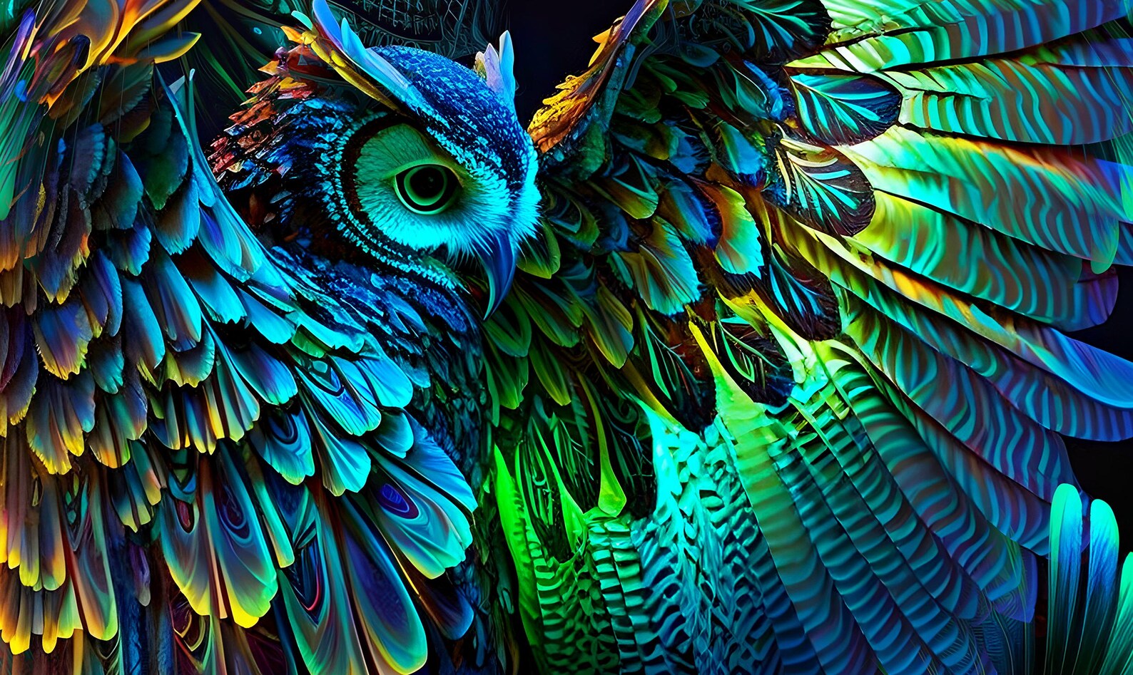 UV Reactive Owl Curtain: Psychedelic Blacklight Window Decor - Etsy