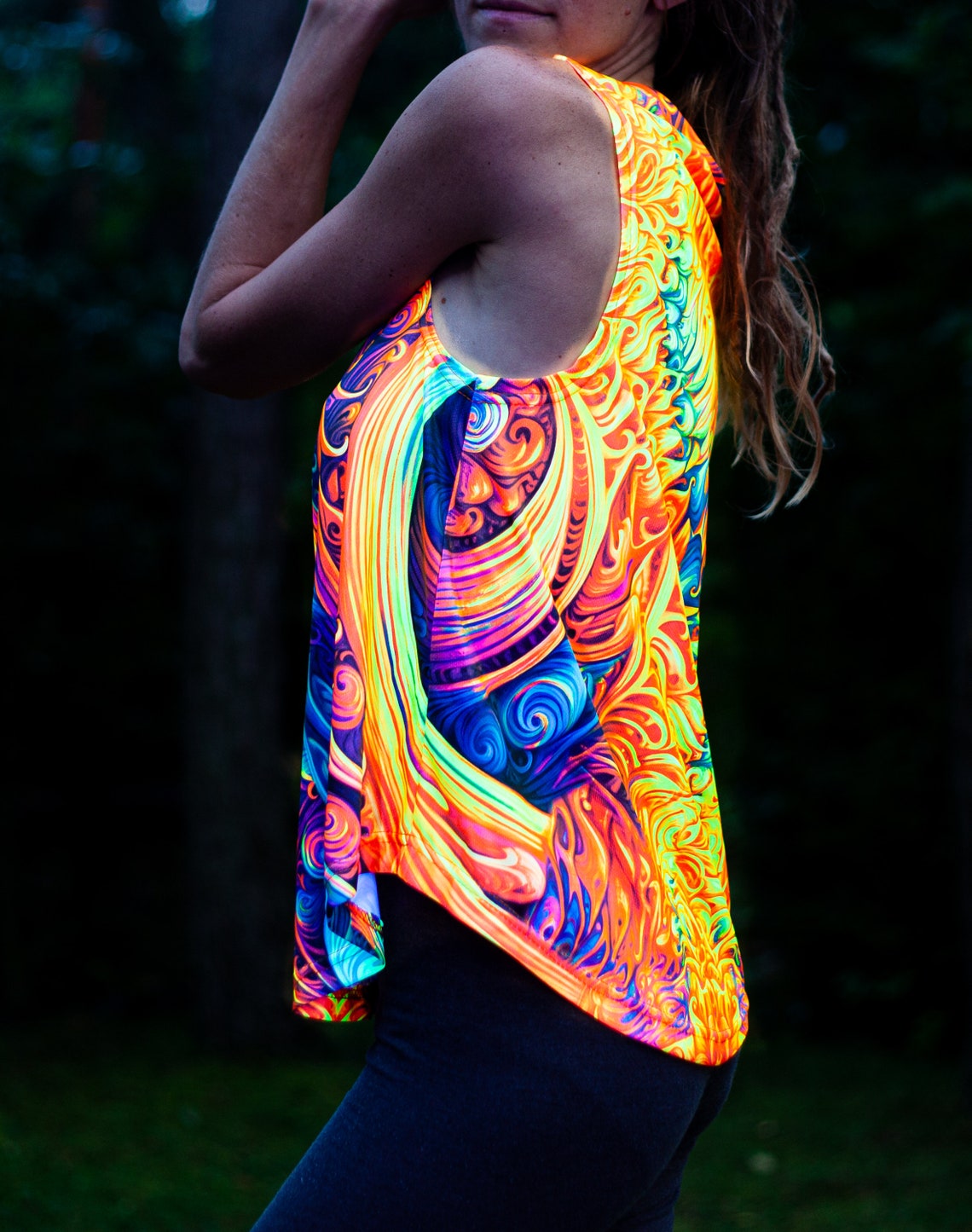 UV Reactive Women Festival Top | Psychedelic Party Outfit | Trippy ...