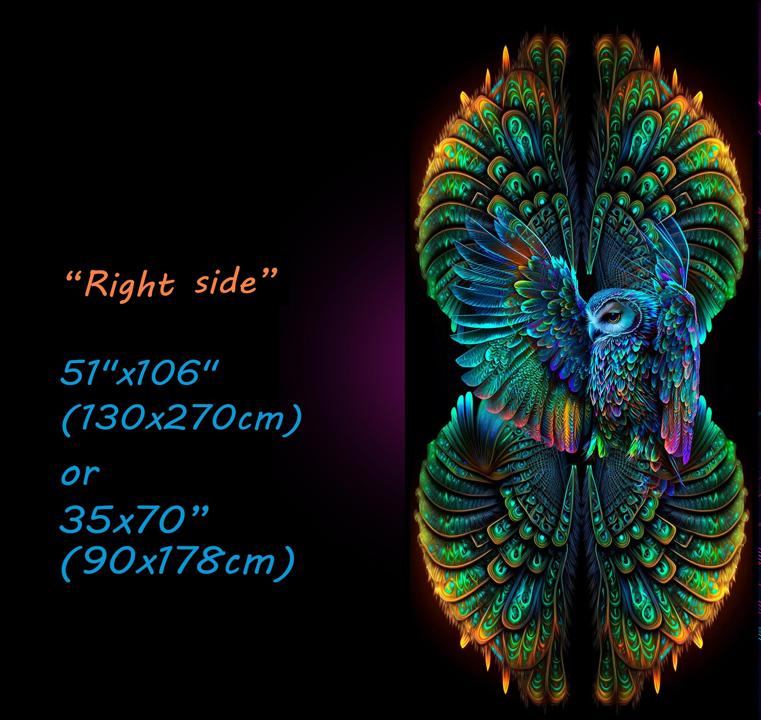 UV Reactive Owl Curtain: Psychedelic Blacklight Window Decor - Etsy