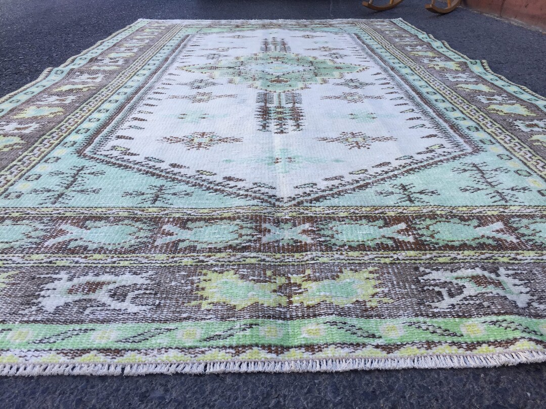 5x9 Retro Bed Plan Rug, Vintage Rug, Home Decor Rug, 5'1" X 8'10 ...