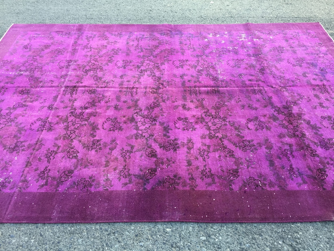 7x10 Floral Dining Room Rug Pink Purple Rug 6'10 - Etsy
