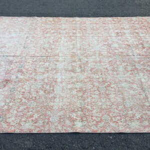 7x10 Faded Pattern Rug, Handmade Rug, Area Rug, 6'7 X 9'11 Vintage Rug ...