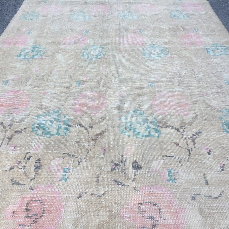Pink Floral Rug - Etsy