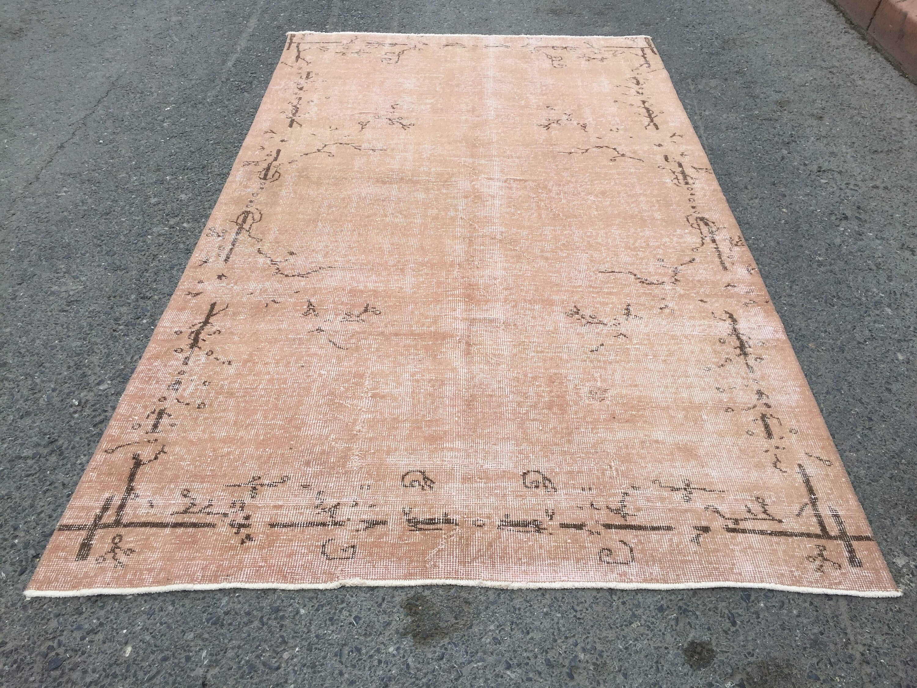 5x9 Handmade Rug , Woven Rug , Minimal Rug, 4'10 X 8'8 Faded Rug ...