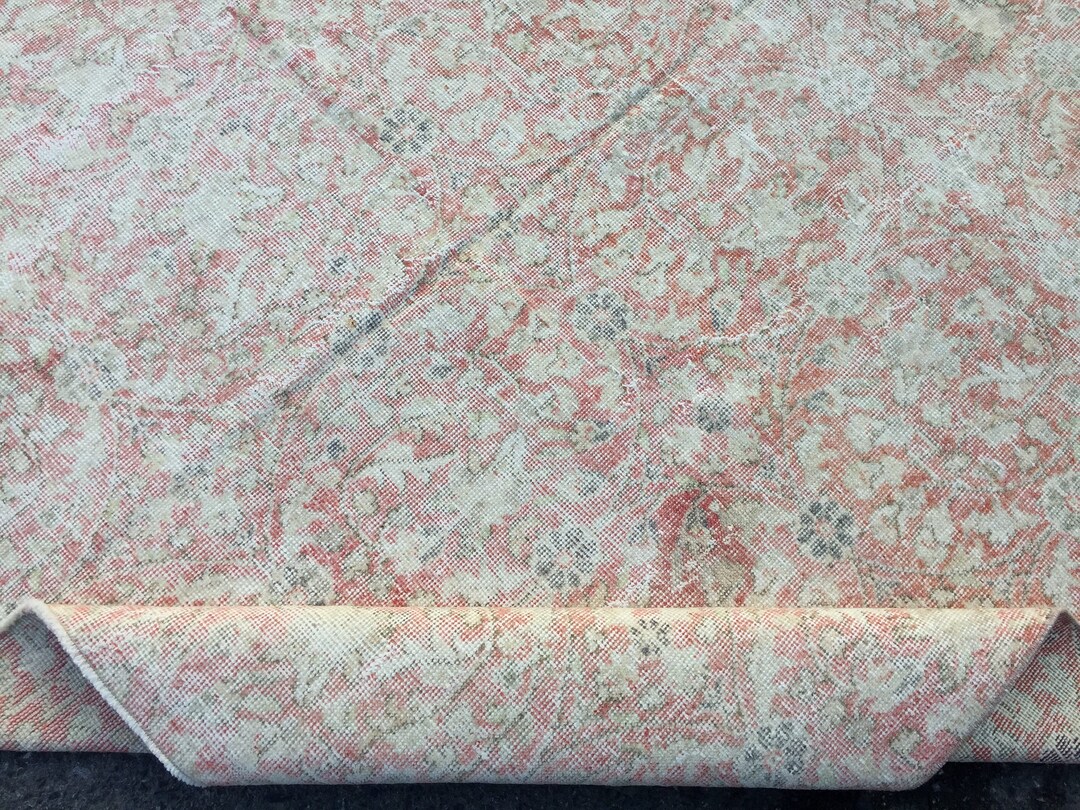 7x10 Faded Pattern Rug, Handmade Rug, Area Rug, 6'7 X 9'11 Vintage Rug ...