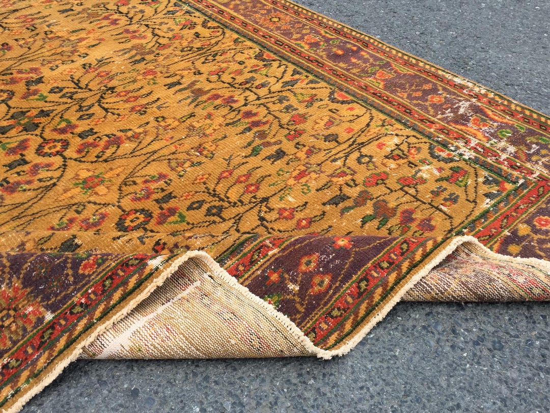 7x12 Bohemian Bedroom Rug, Retro Bed Plan Rug, 6'10" X 12'2" Living ...