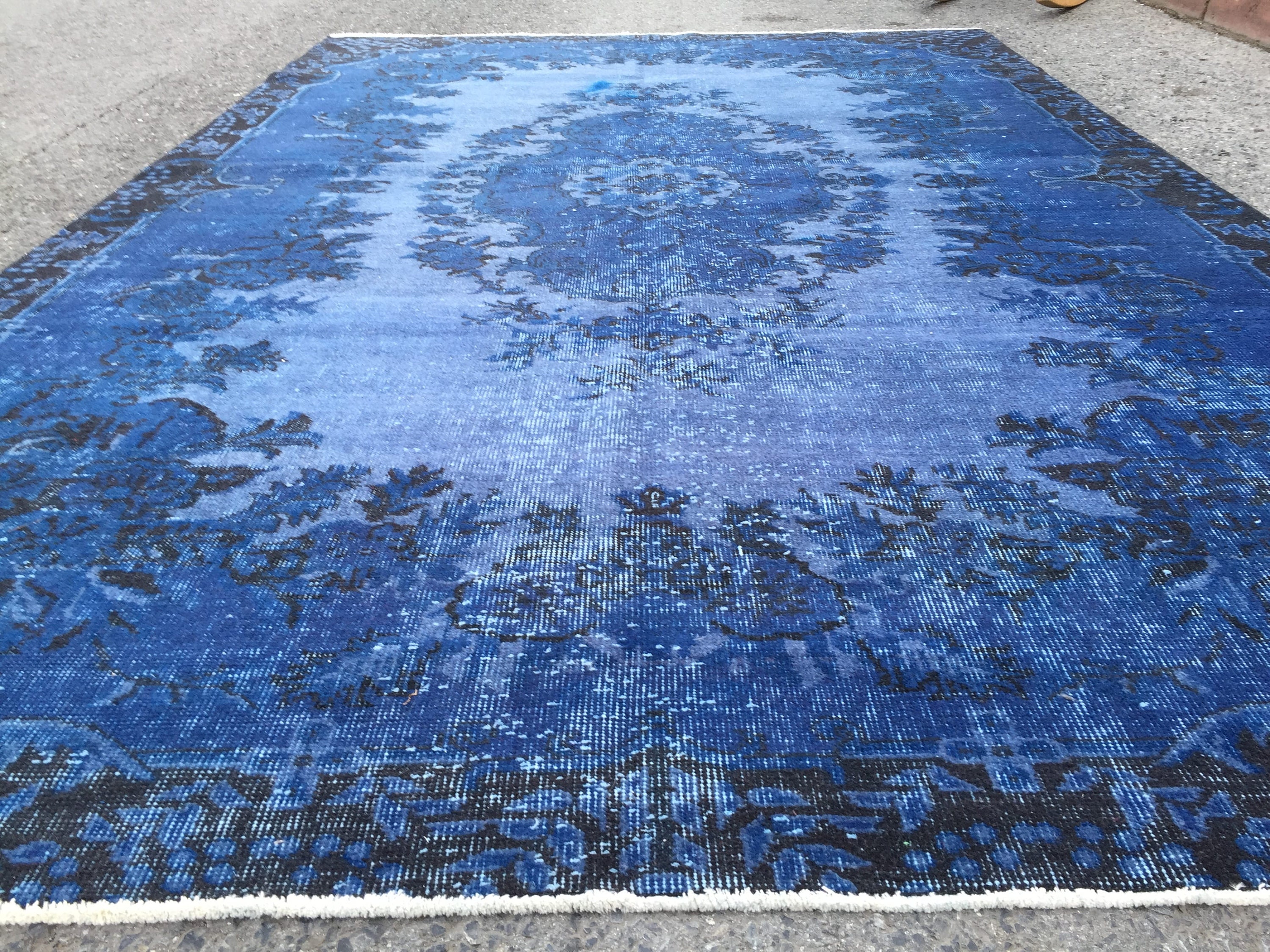 7x10 Dark Blue Black Rug, Bedroom Rug, Oriental Rug ,6'6 X 10'2 ...