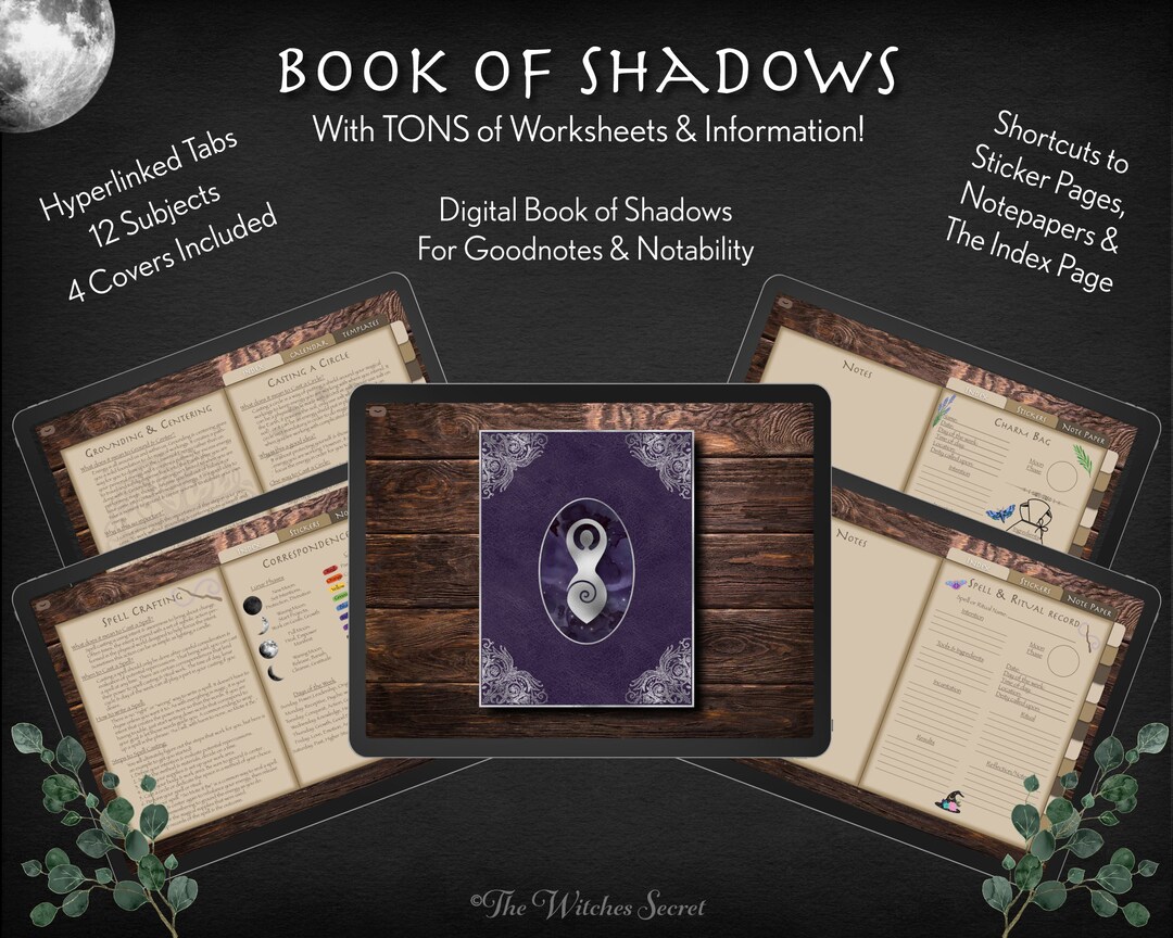 Book of Shadows, Digital BOS, Goodnotes Notebook, Gift for Witch ...