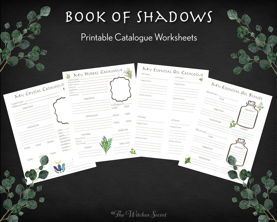 Book of Shadows Spell Worksheets | Witchcraft Spell Pages | BOS ...