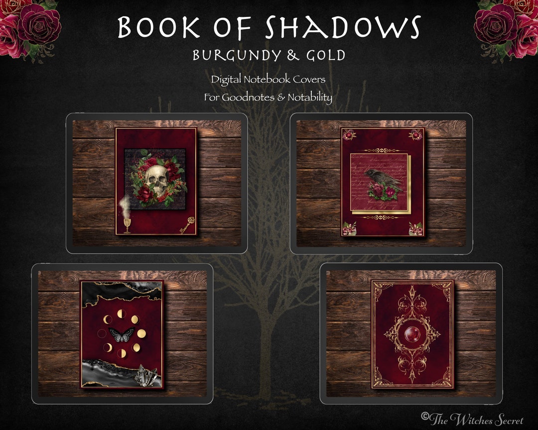 Digital Book of Shadows Covers: Burgundy & Gold (digital Download) - Etsy