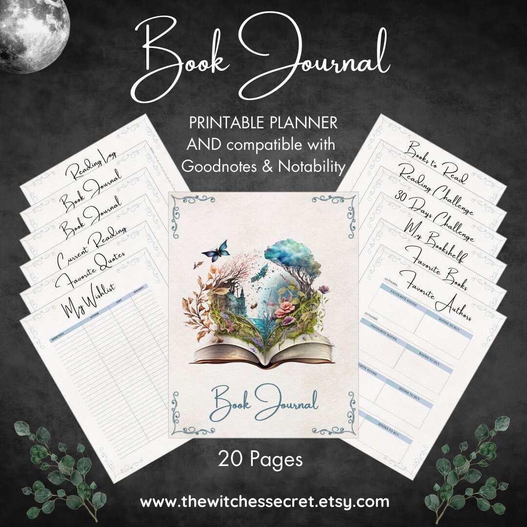 Printable Reading Journal, Book Journal, Gift for Book Lover, Book ...