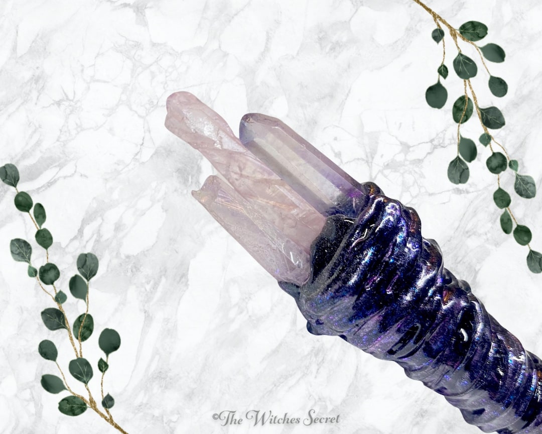 Magic Wand, Pink Crystal Wand, Witch Wand, Gift for Witch, Witchy Gift ...