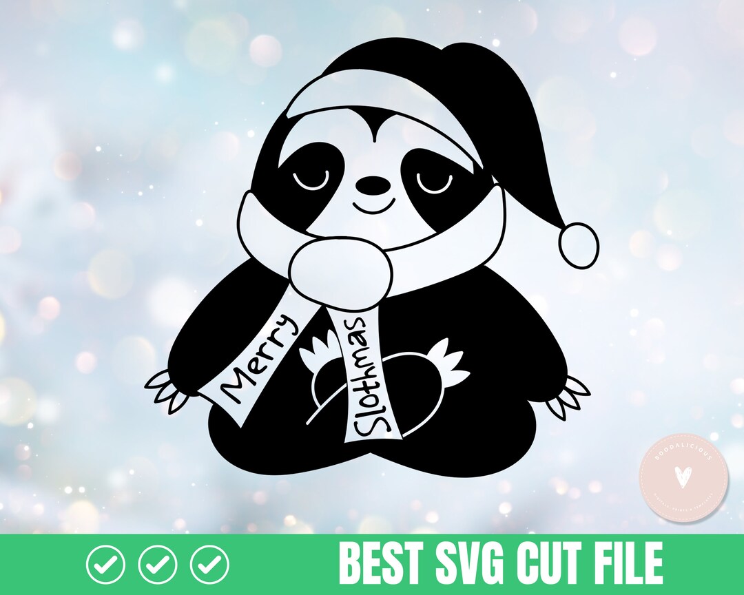 Christmas Sloth SVG File for Cricut. Baby Sloth, Cutfile, Cute Sloth ...