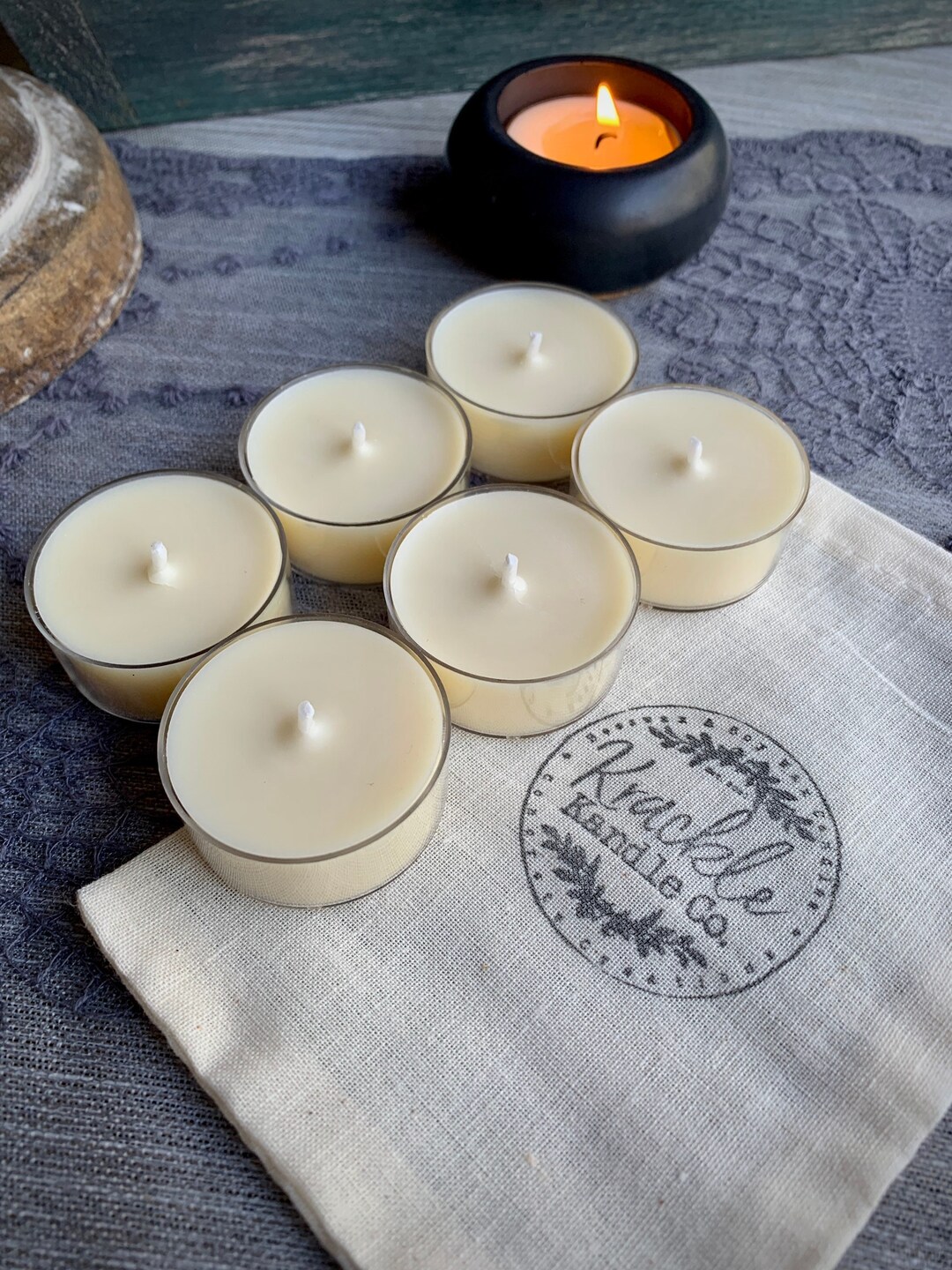 Set of 6 Tea Light Candles | Beeswax & Soy Wax | Choose Your Scent ...