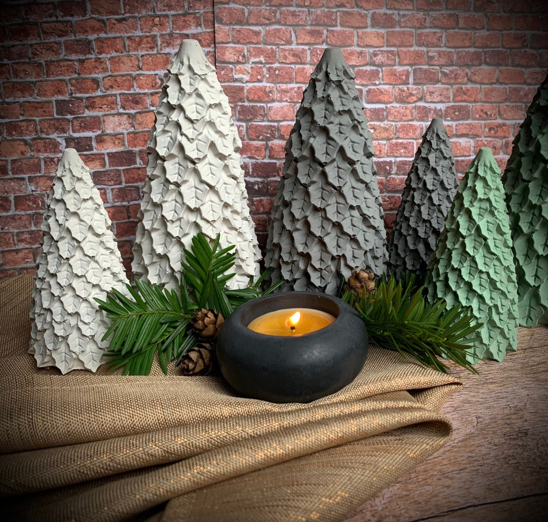 Set of Two Concrete Christmas Trees Cement Trees Cement - Etsy