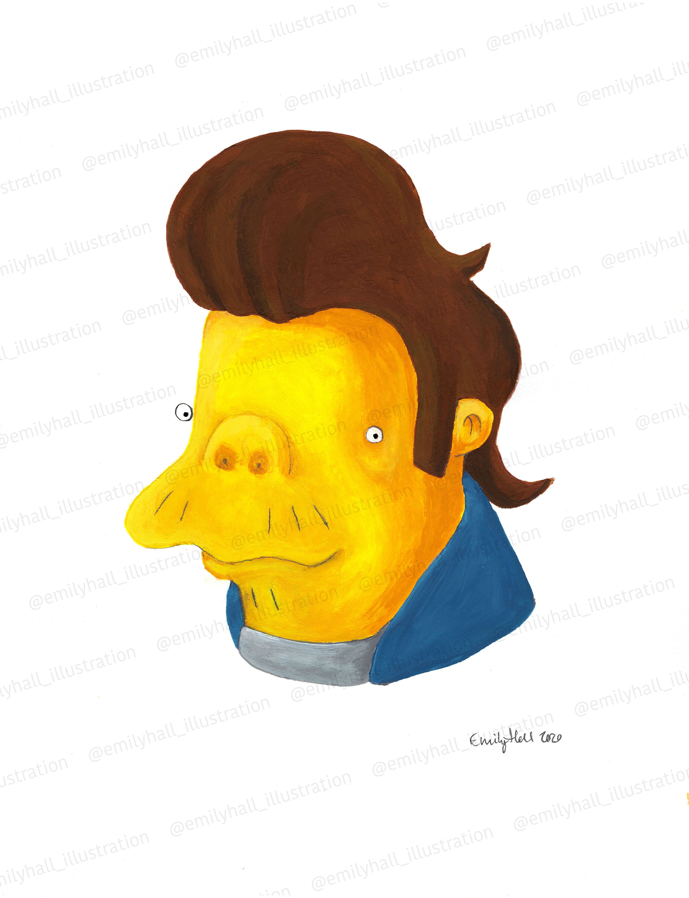 ORIGINAL Simpsons Portrait Painting: Snake - Etsy