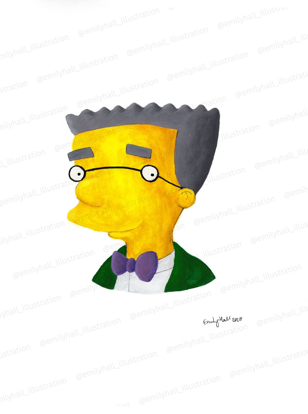 ORIGINAL Simpsons Portrait Painting: Waylon Smithers - Etsy