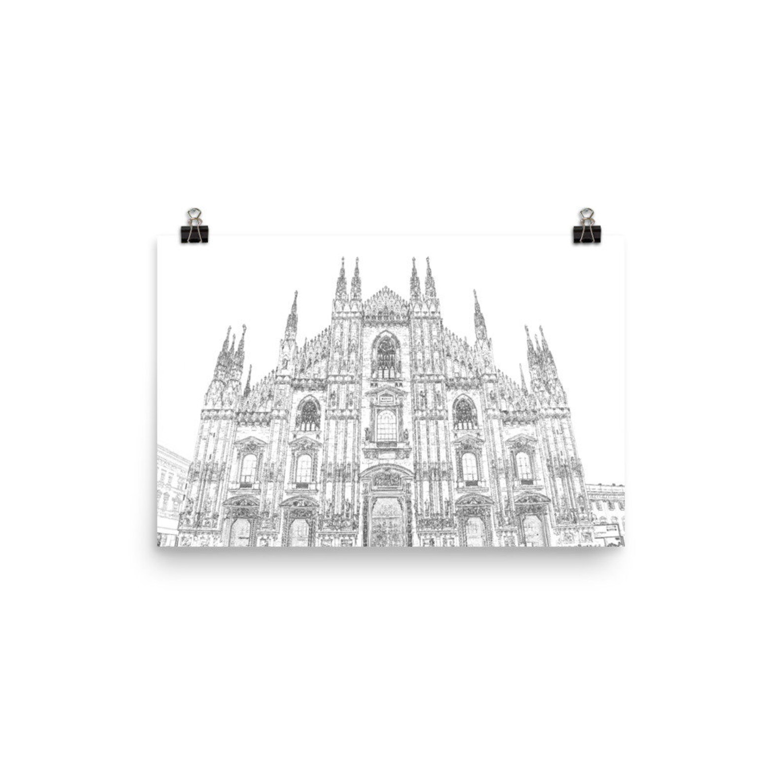 Duomo Di Milano, Milan Cathedral Italy, Italian Architecture Drawing ...