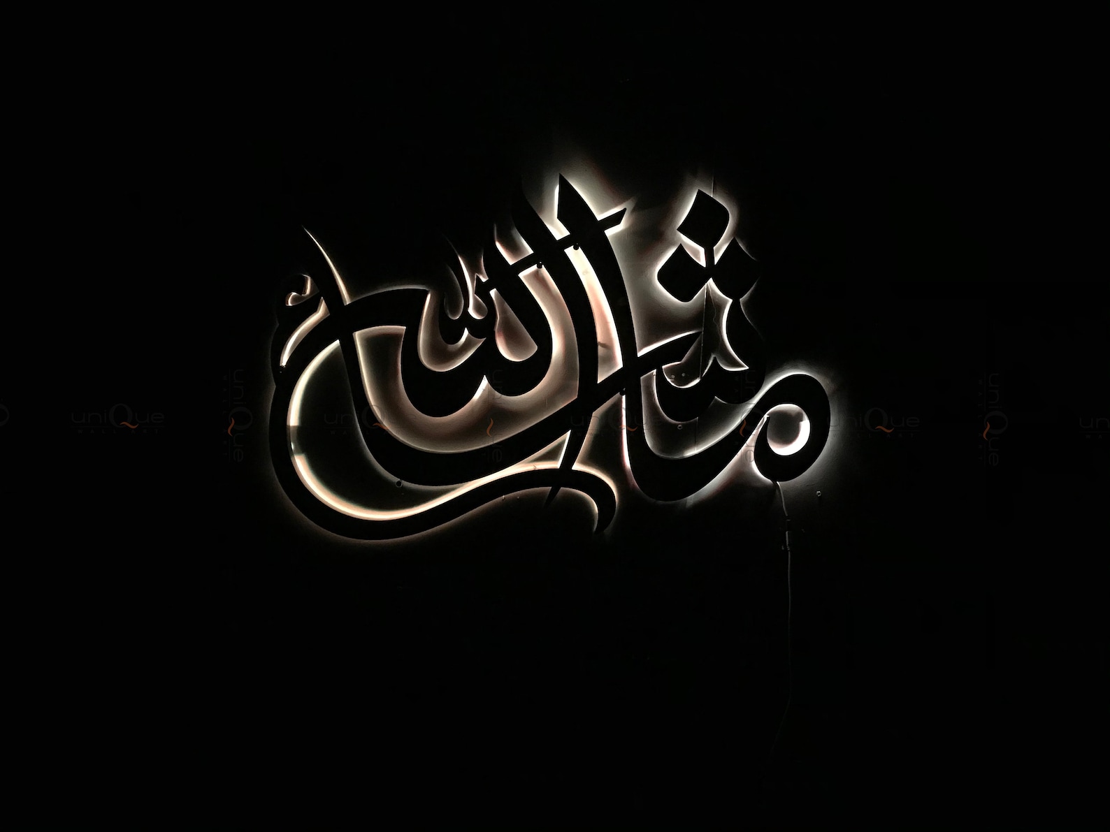 Masha Allah Arabic Calligraphy 3D LED Wall Art | Islamic Wall Art ...
