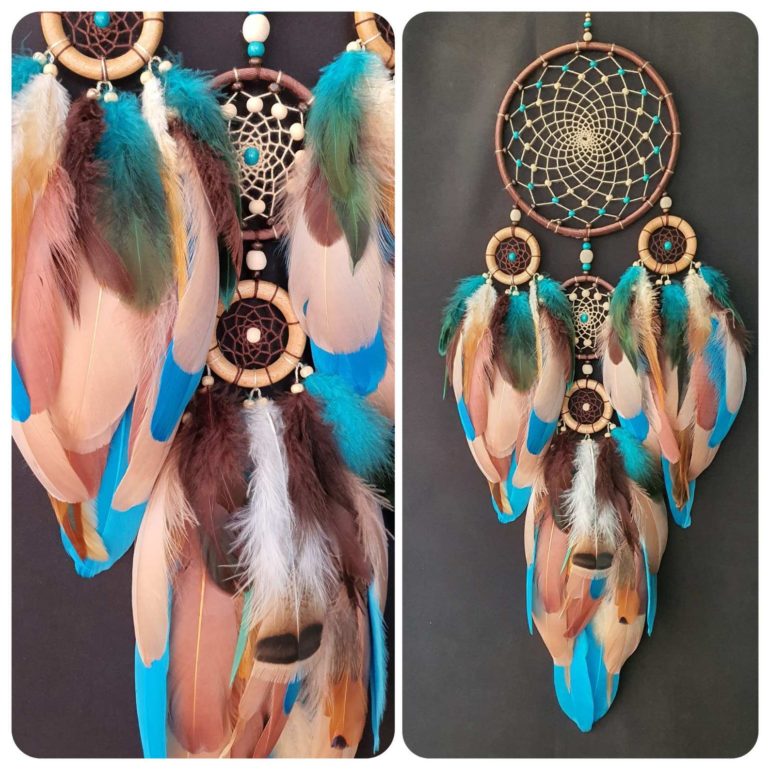 Native American Gift Authentic Dream Catcher Wooden Hoops and - Etsy