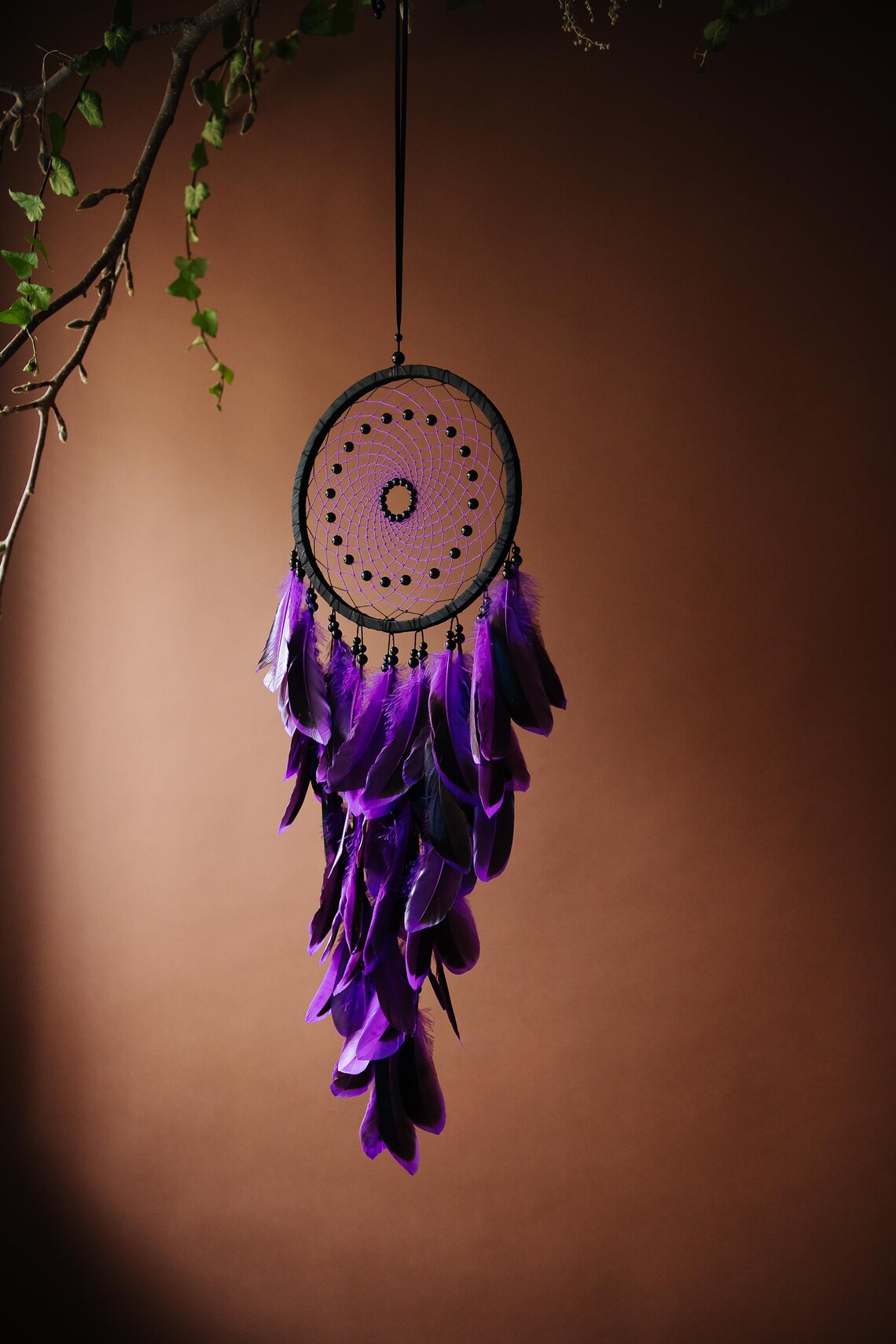Authentic Dreamcatcher, Large Purple Native American Design Dream ...