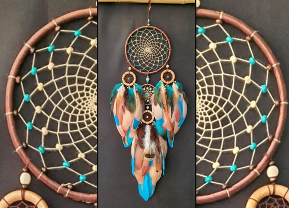 Native American Gift Authentic Dream Catcher Wooden Hoops and - Etsy