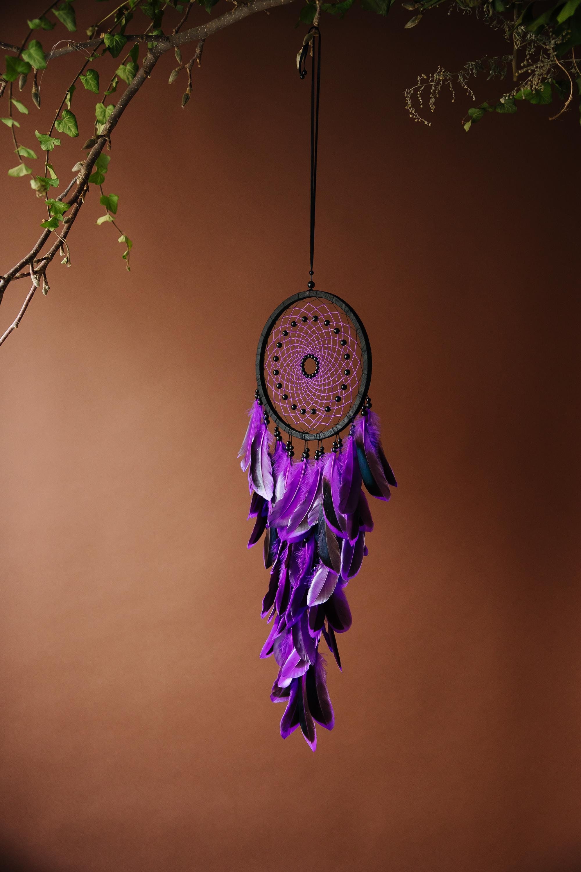 Authentic Dreamcatcher, Large Purple Native American Design Dream ...
