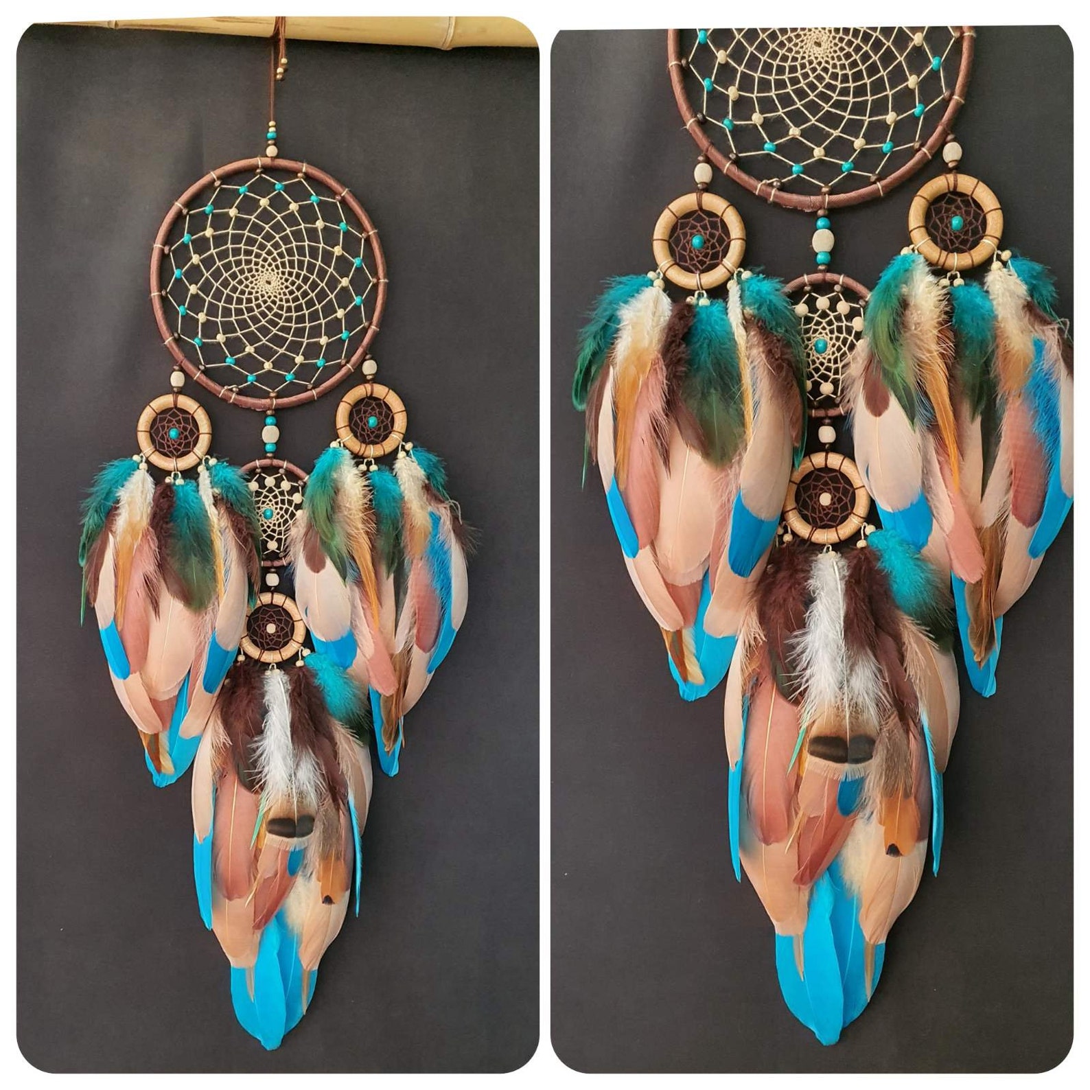 Native American Gift Authentic Dream Catcher Wooden Hoops and - Etsy