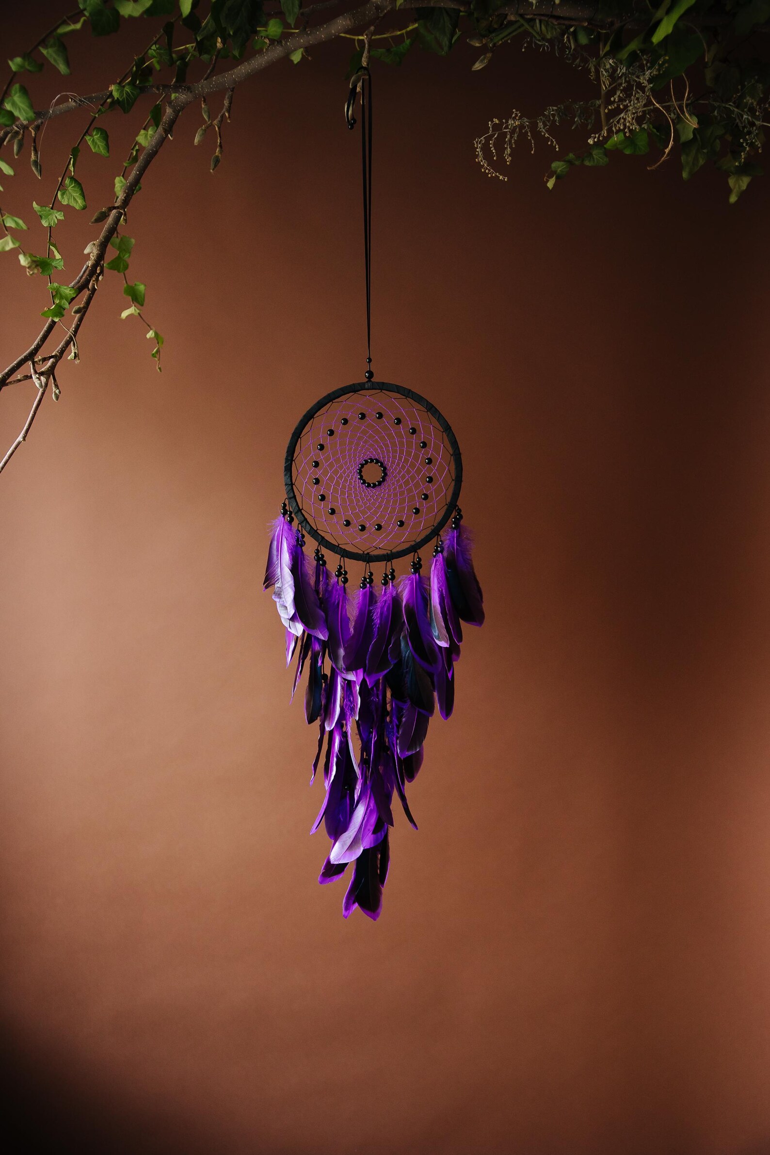 Authentic Dreamcatcher, Large Purple Native American Design Dream ...