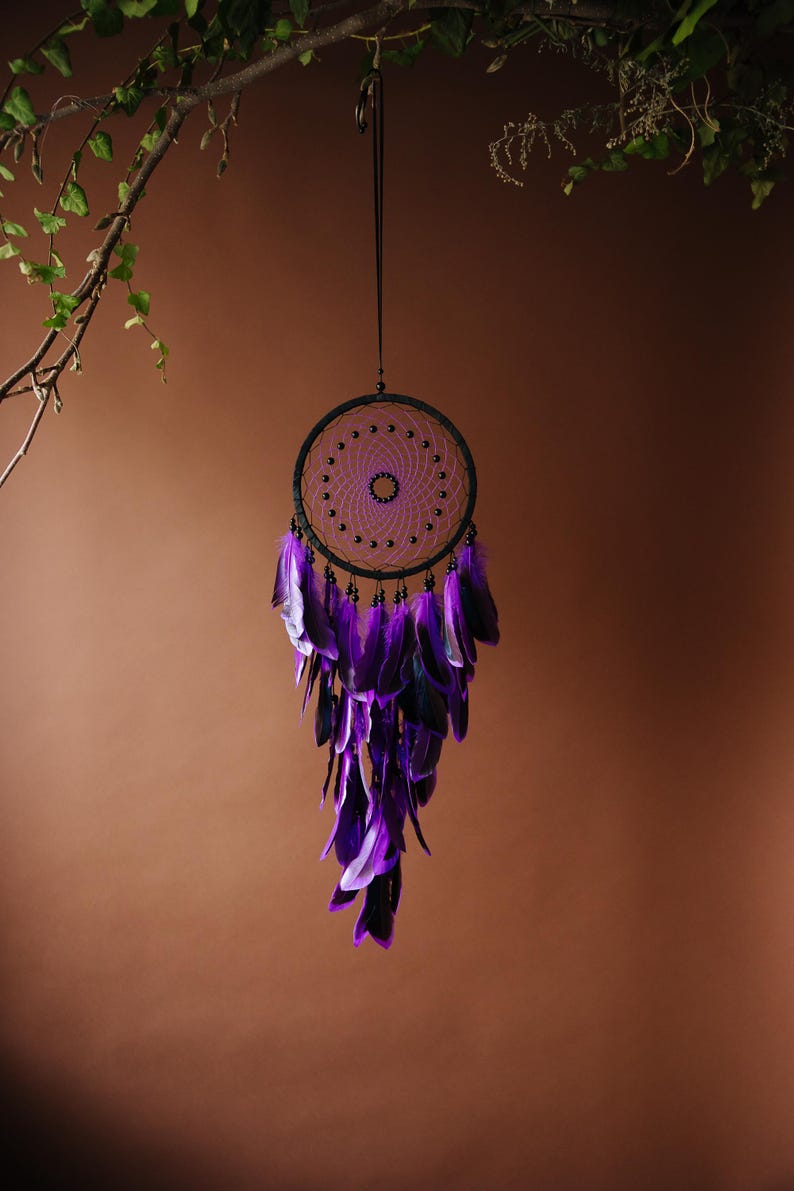 Authentic Dreamcatcher, Large Purple Native American Design Dream ...