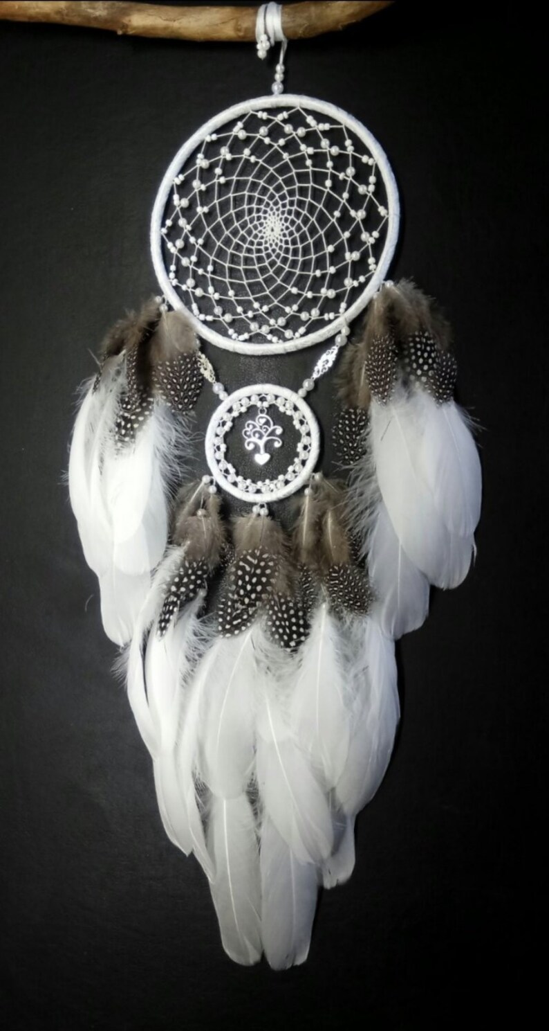 Natural Feathers Dream Catcher With Guinea Fowl Feather - Etsy