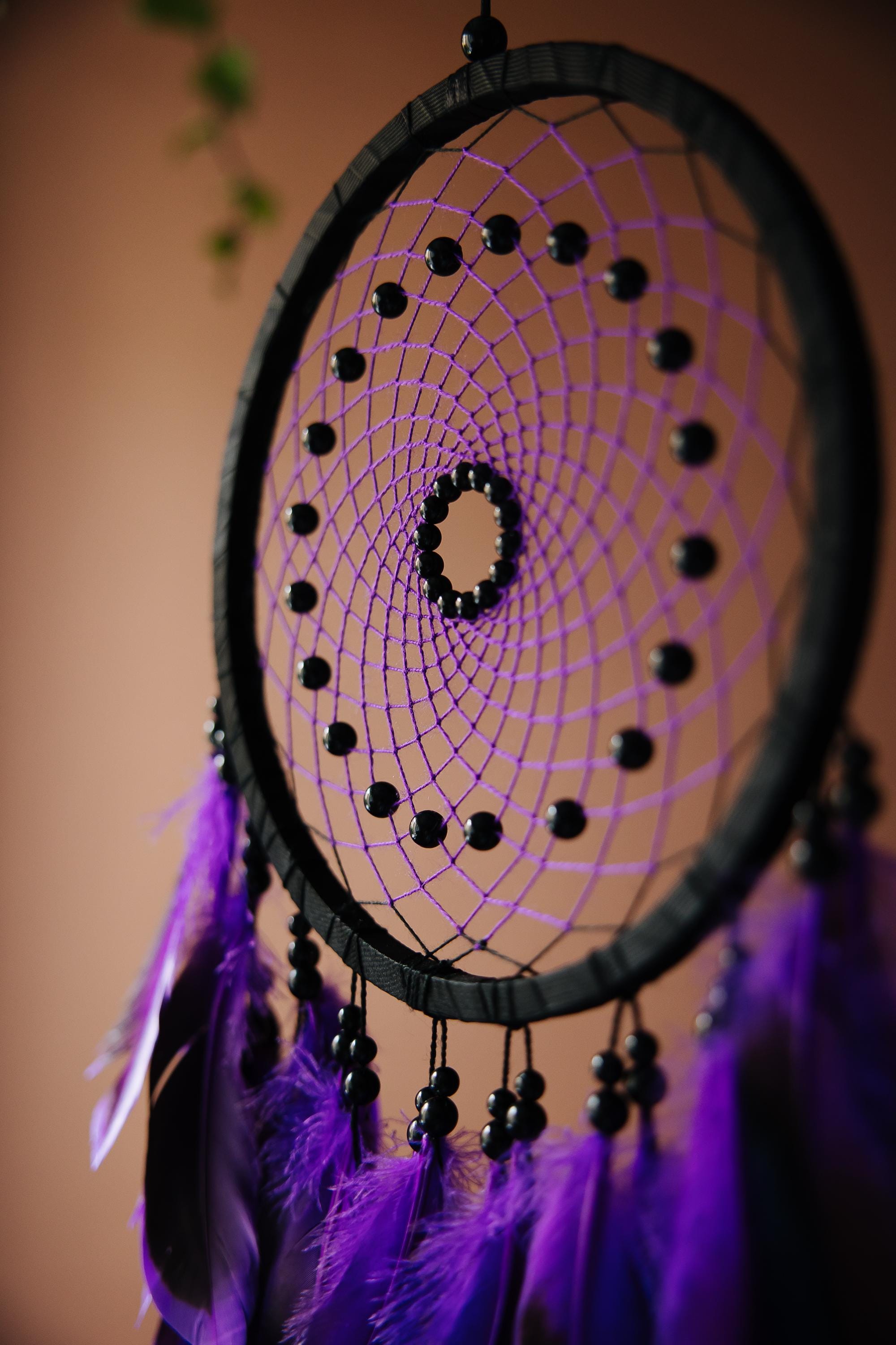 Authentic Dreamcatcher, Large Purple Native American Design Dream ...