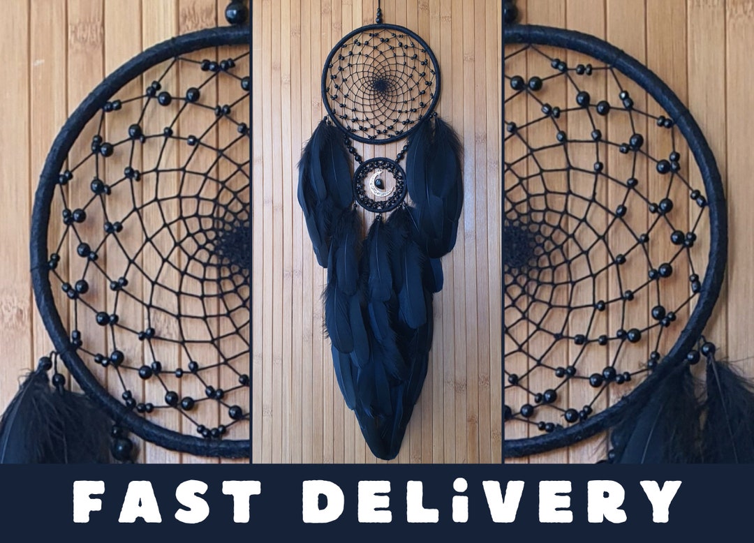 Authentic Dream Catcher Inspired by Native American, Ojibwe Style Black ...