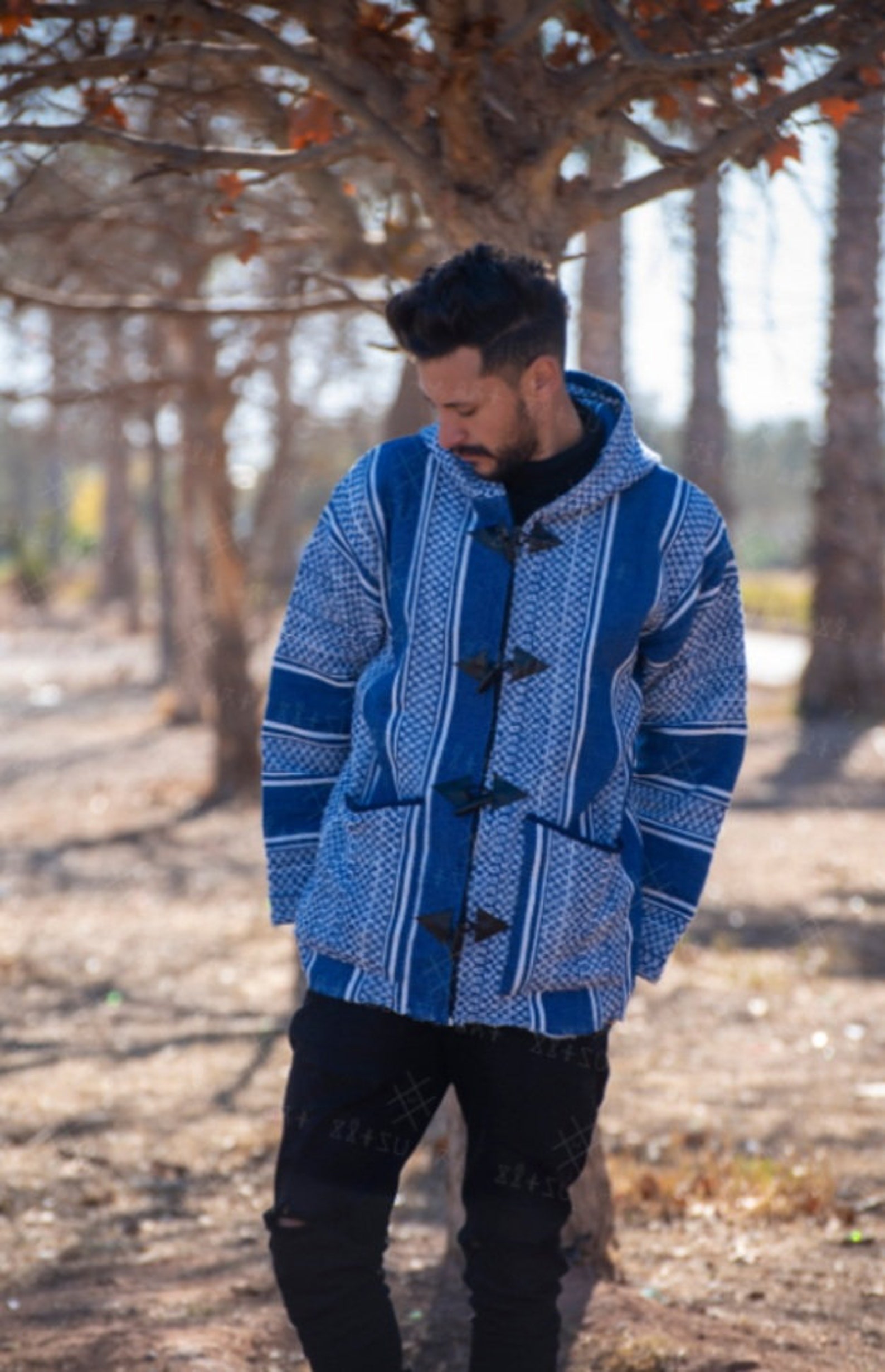 Moroccan Striped Coat Cardigan Sweater Coat Hoodie Coat From - Etsy