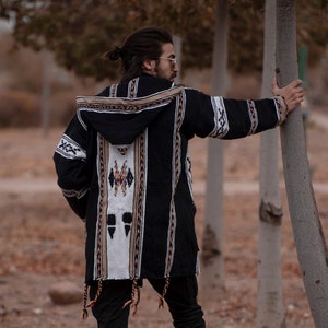 Moroccan Striped Coat Cardigan, Sweater Coat, Hoodie Coat From Fleece ...