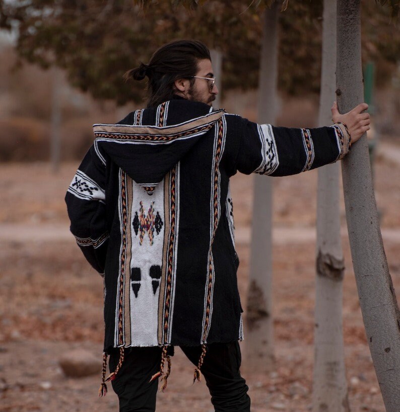 Moroccan Striped Coat Cardigan, Sweater Coat, Hoodie Coat From Fleece ...