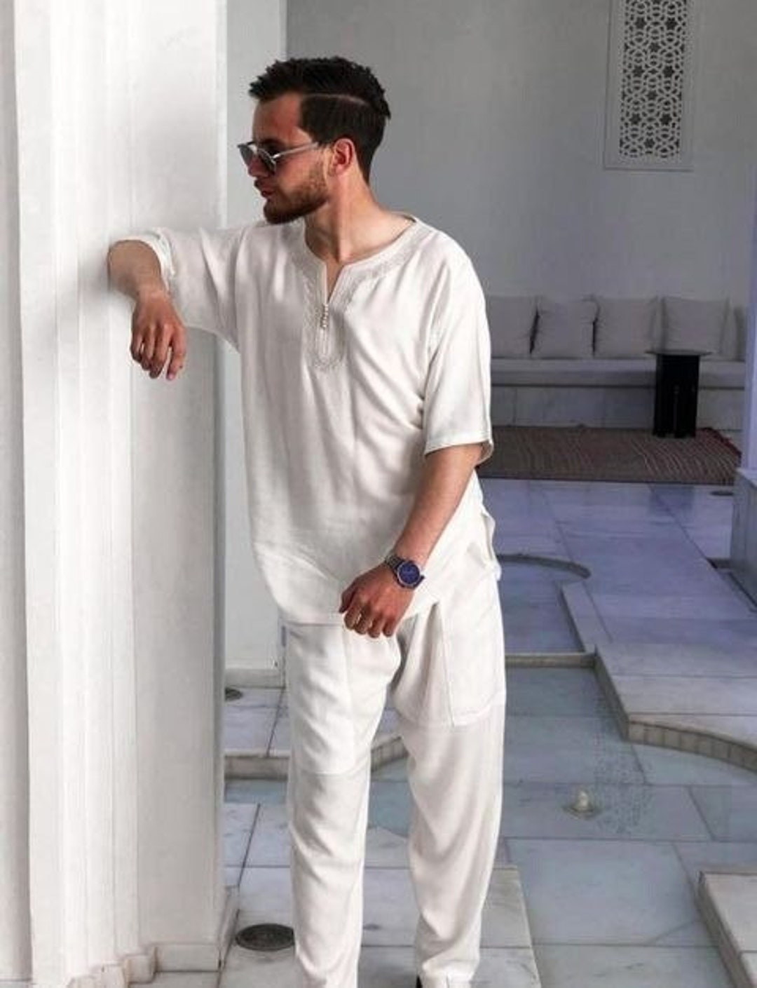Moroccan Jabador, 2 Pieces, Kaftan for Men, Jabador for Men, Kaftan ...