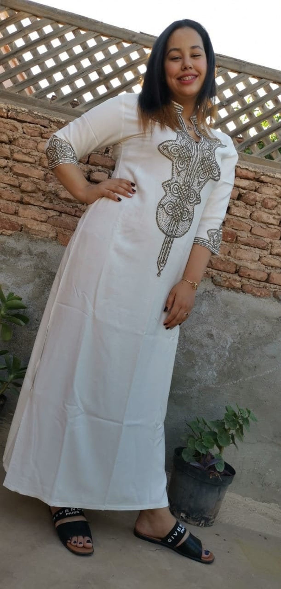 Winter Kaftan Red & White Kaftan Maxi Dress- Karima-lounge,kaftan ...
